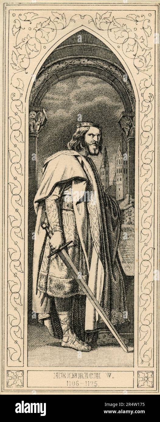 Portrait of Holy Roman Emperor Henry V, engraving, Austria 1806 Stock ...