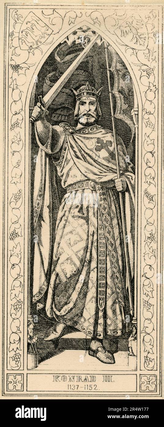 Portrait of Holy Roman Emperor Conrad III of Germany, engraving ...
