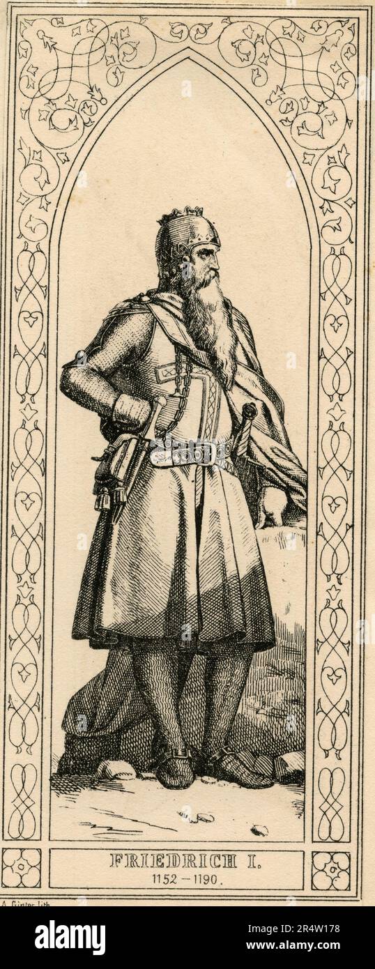 Portrait of Holy Roman Emperor Frederick Barbarossa, aka Frederick I ...