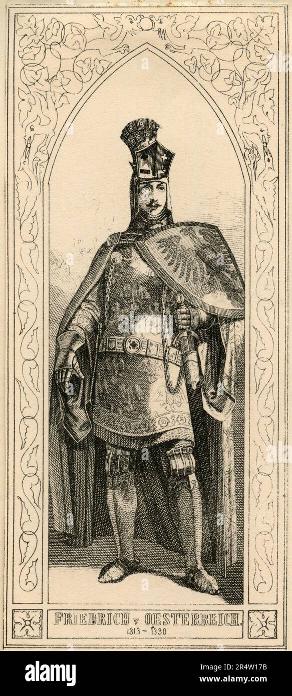 Portrait of Holy Roman Emperor Frederick the Fair, engraving, Austria ...