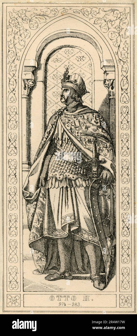Portrait of Holy Roman Emperor Otto II the Red, engraving, Austria 1806 ...