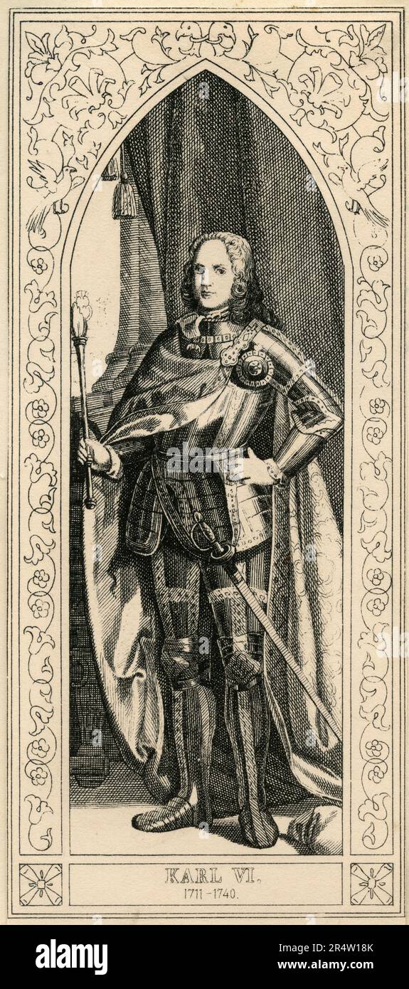 Portrait of Holy Roman Emperor Charles VI, engraving, Austria 1806 ...