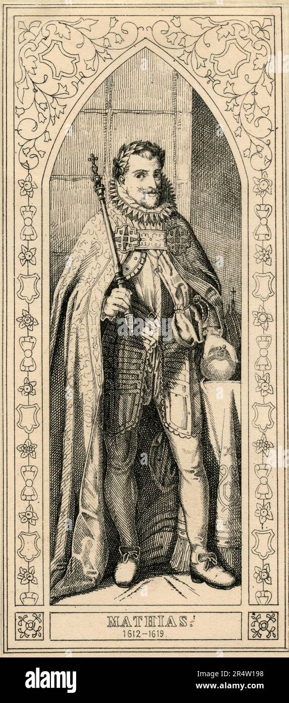 Portrait of Holy Roman Emperor Matthias of Absburg, engraving, Austria ...
