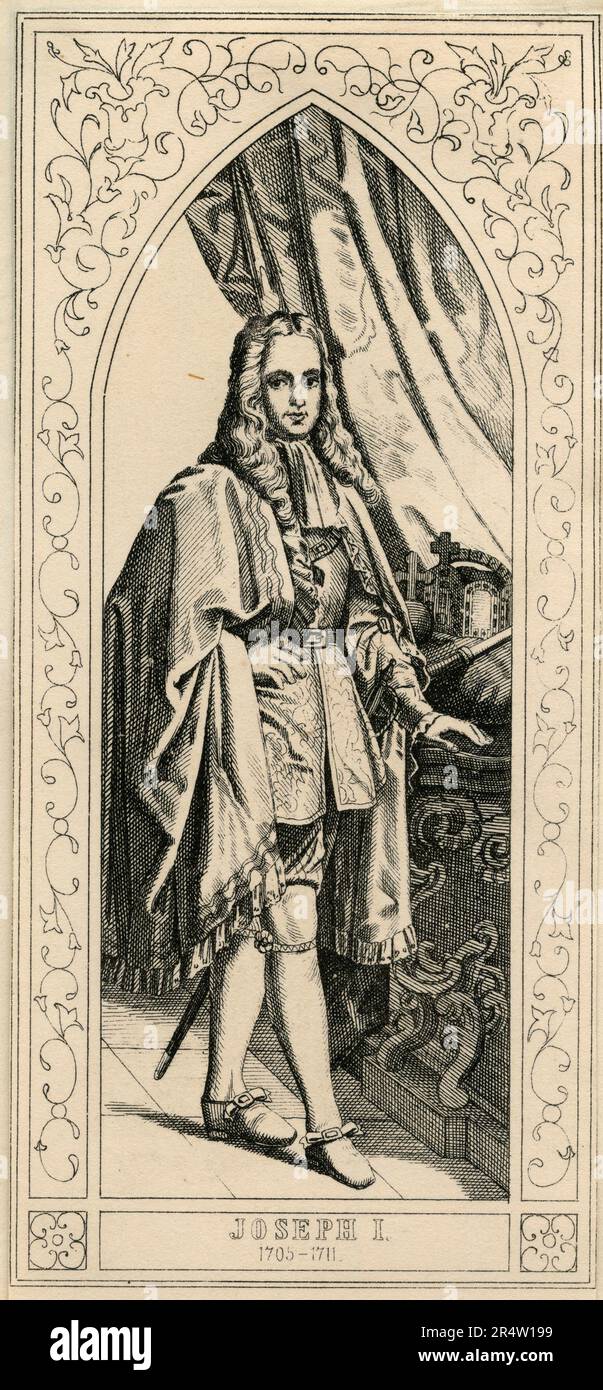 Portrait of Holy Roman Emperor Joseph I, engraving, Austria 1806 Stock ...