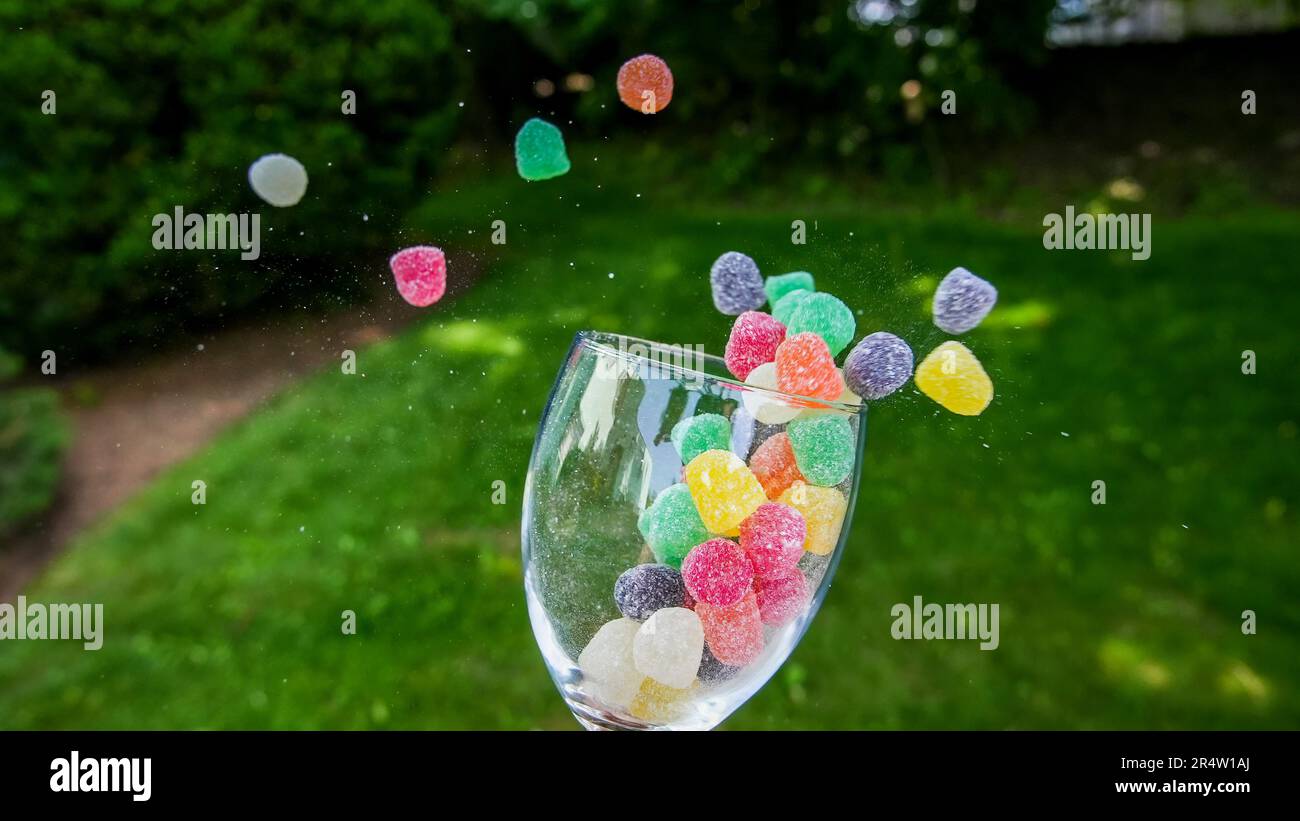 Flying candy hi-res stock photography and images - Alamy