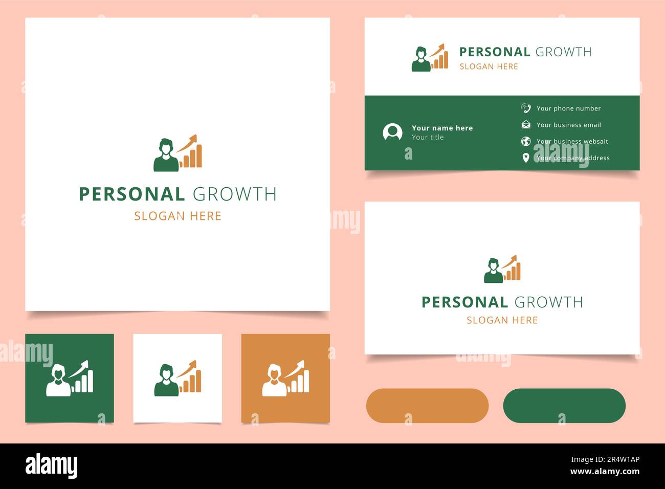 Personal growth design with editable slogan. Branding book and business ...