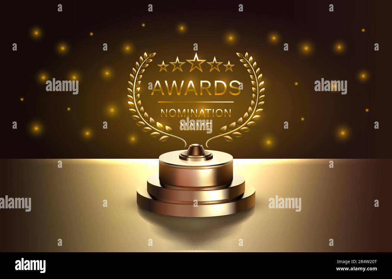 Best Awards nomination name podium, golden prize event, scene star ...