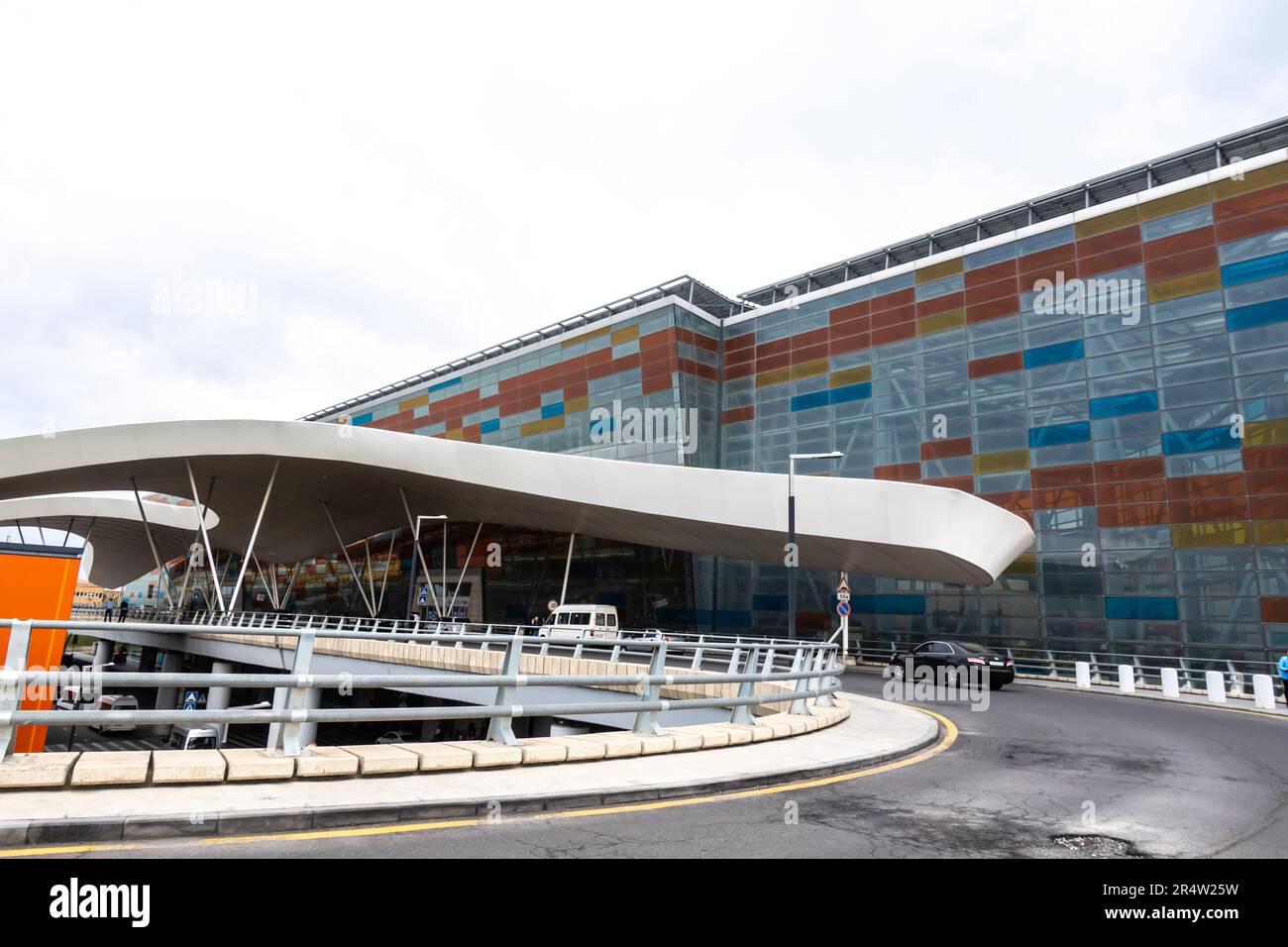 Zvartnots International Airport roadway, exterior building. Yerevan ...
