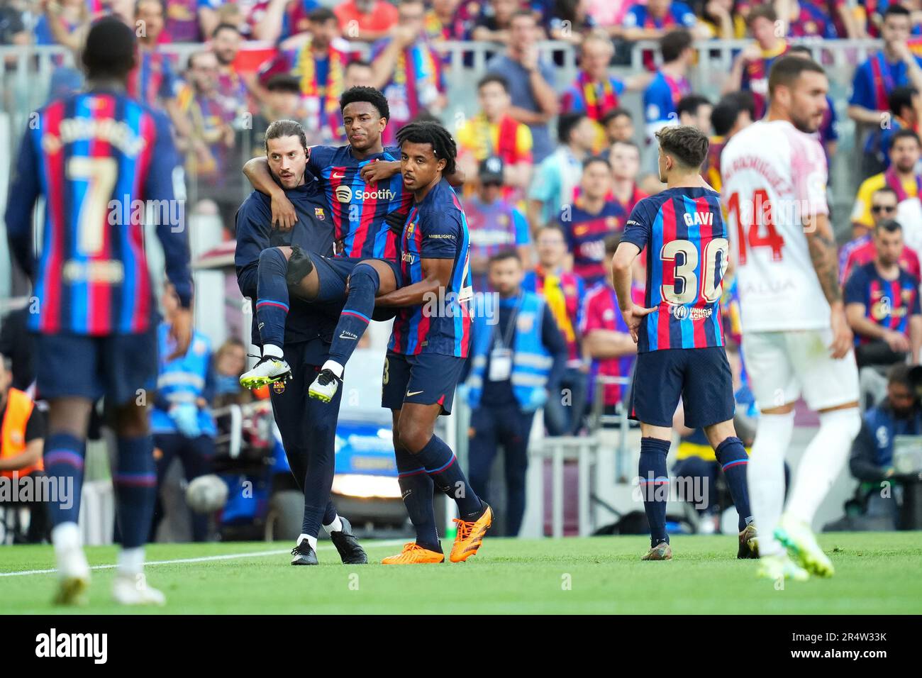 Barcelona, Spain. 28th May, 2023. Alejandro Balde of FC Barcelona ...