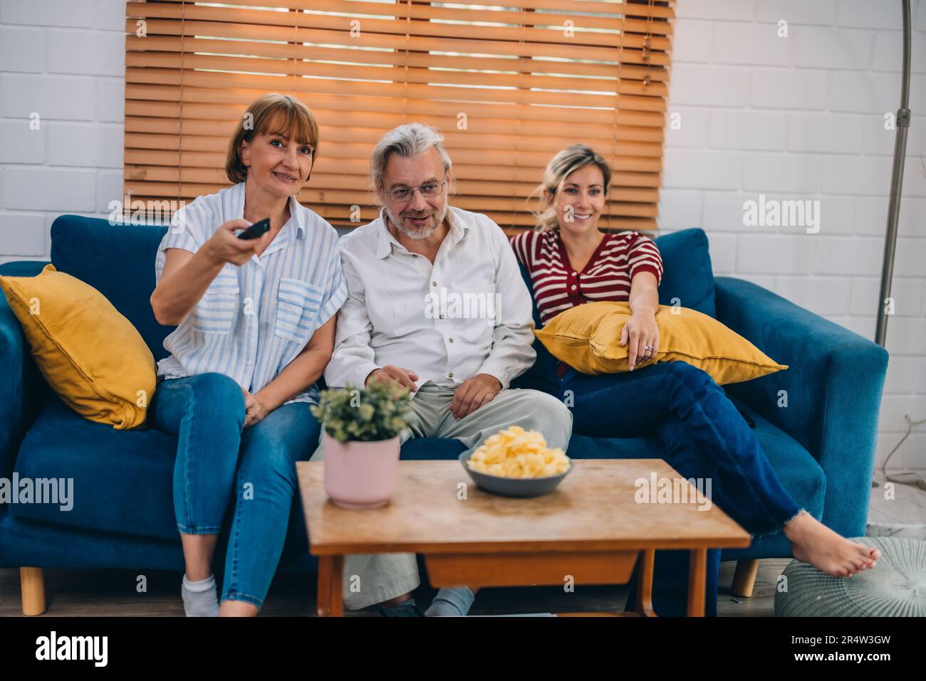 Members of the family from multiple generations enjoy quality time ...