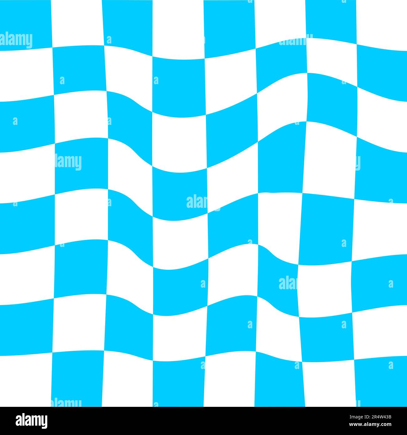 Distorted blue and white chessboard background. Chechered visual ...