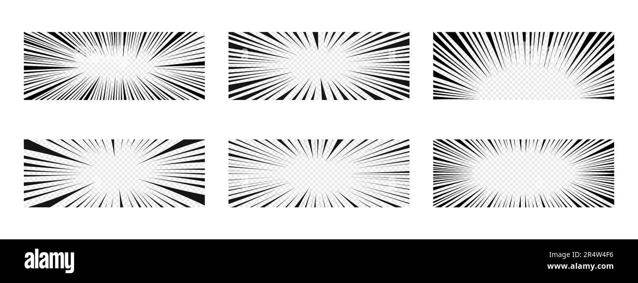 Set of cartoon or comic emphasis designs. Manga book page templates ...