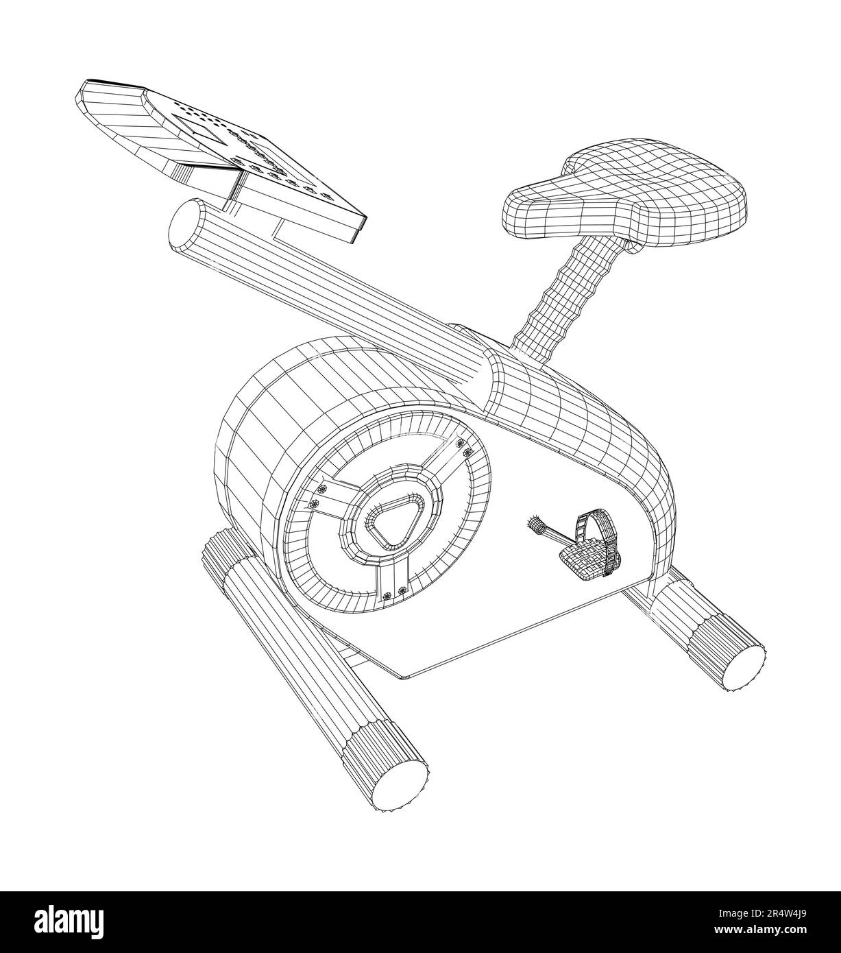 Bicycle fitness. Wire-frame Outline Drawing Motorbike. Vector created ...
