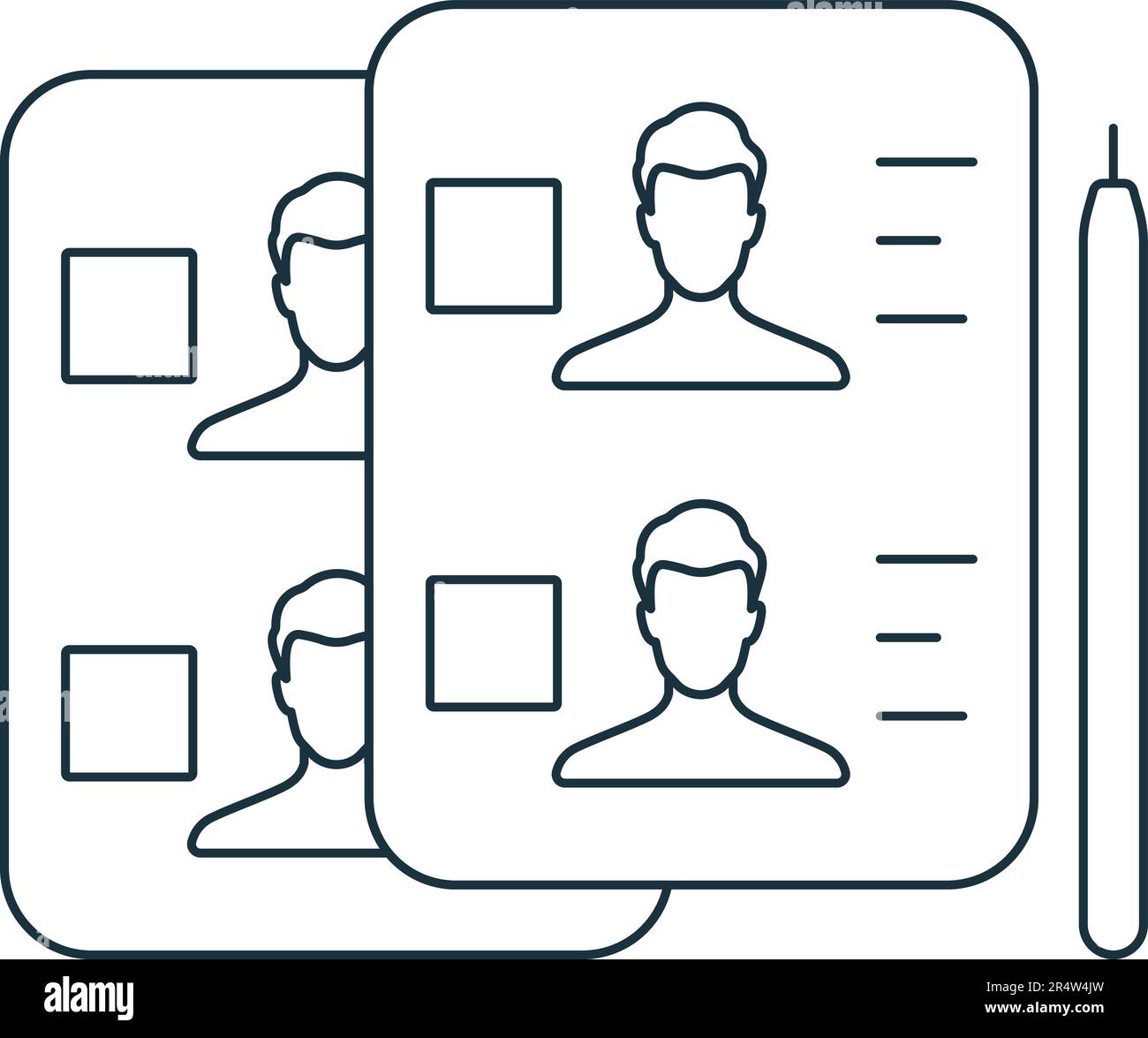 Ballot paper icon. Monochrome simple sign from election collection ...