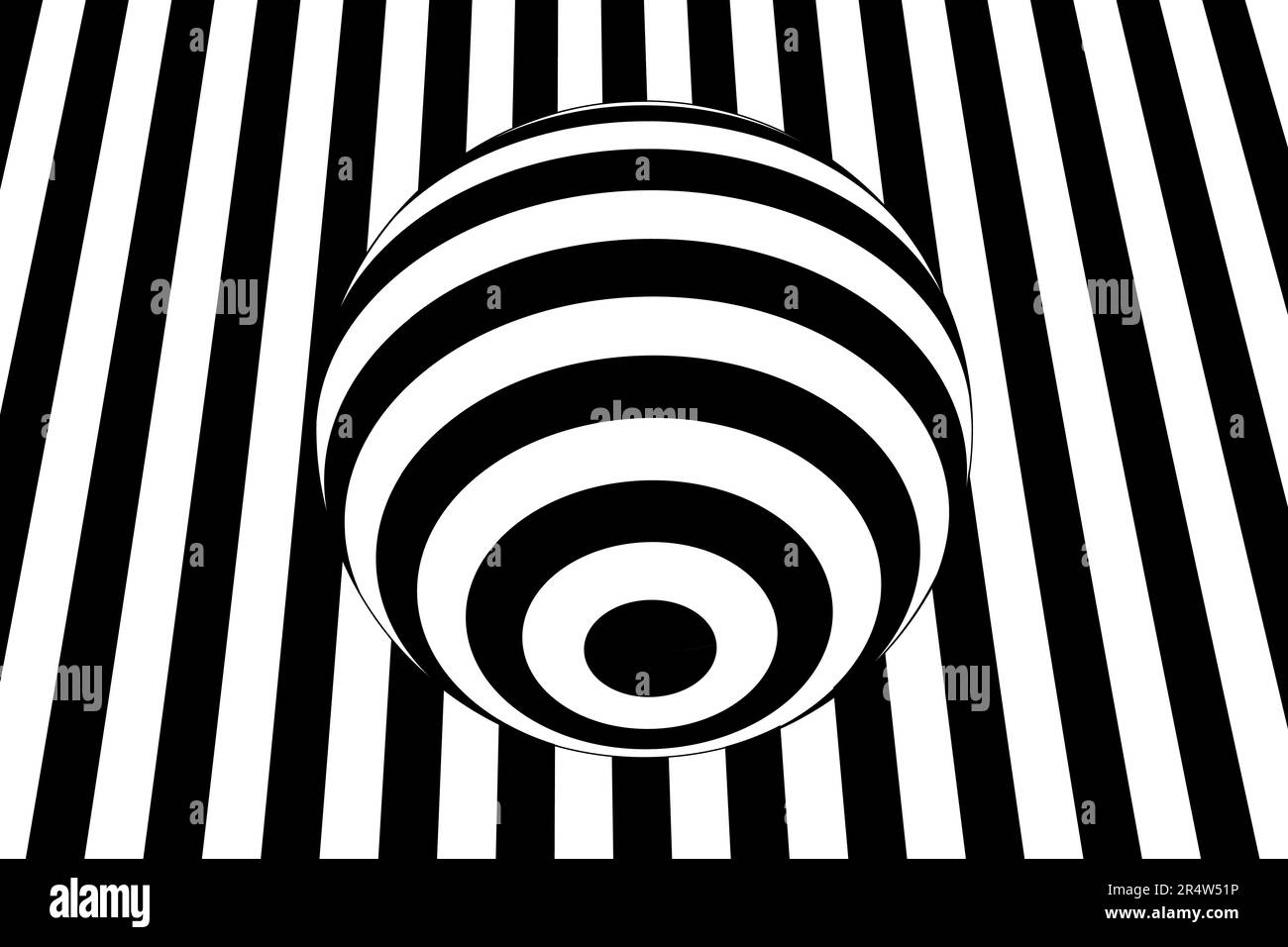 Striped 3D sphere, orb surface, globe figure on black and white stripes ... Striped 3D sphere, orb surface, globe figure on black and white stripes ...