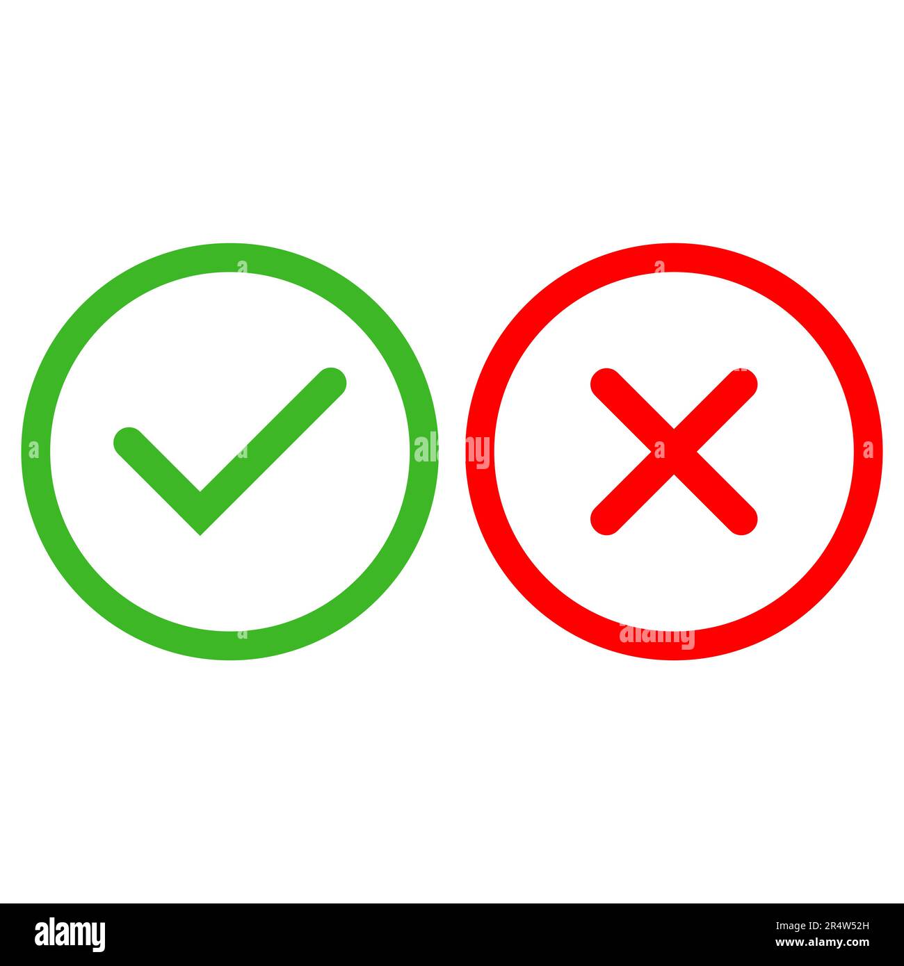 Decision making icons for yes and no voting. Vector illustration ...