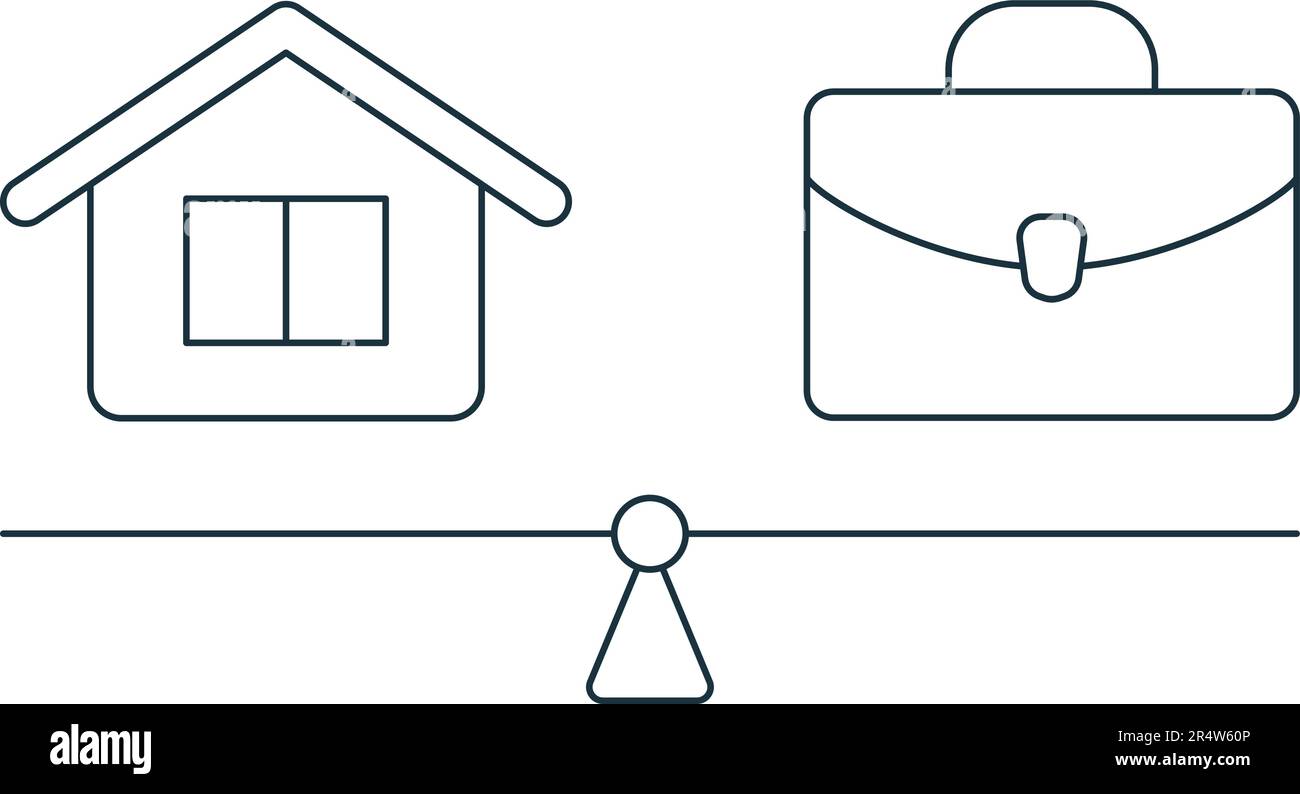 Work life balance icon. Monochrome simple sign from employee benefits ...