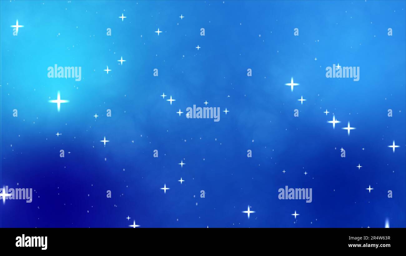 Blue gradient background with glowing star particles Stock Photo - Alamy