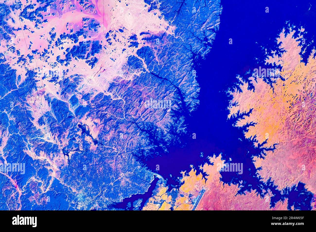 Nasser-Toshka Lakes. Digital enhancement.Elements by NASA. Usage ...