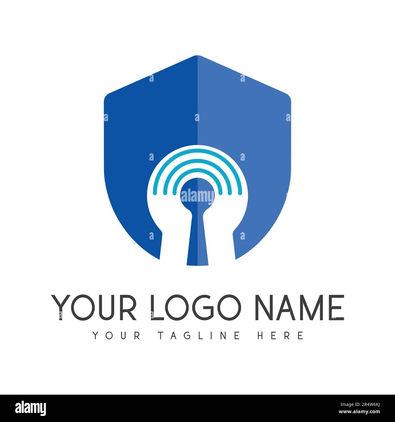 Shield Security Logo Design IT Tech Logotype Wireless Stock Vector ...