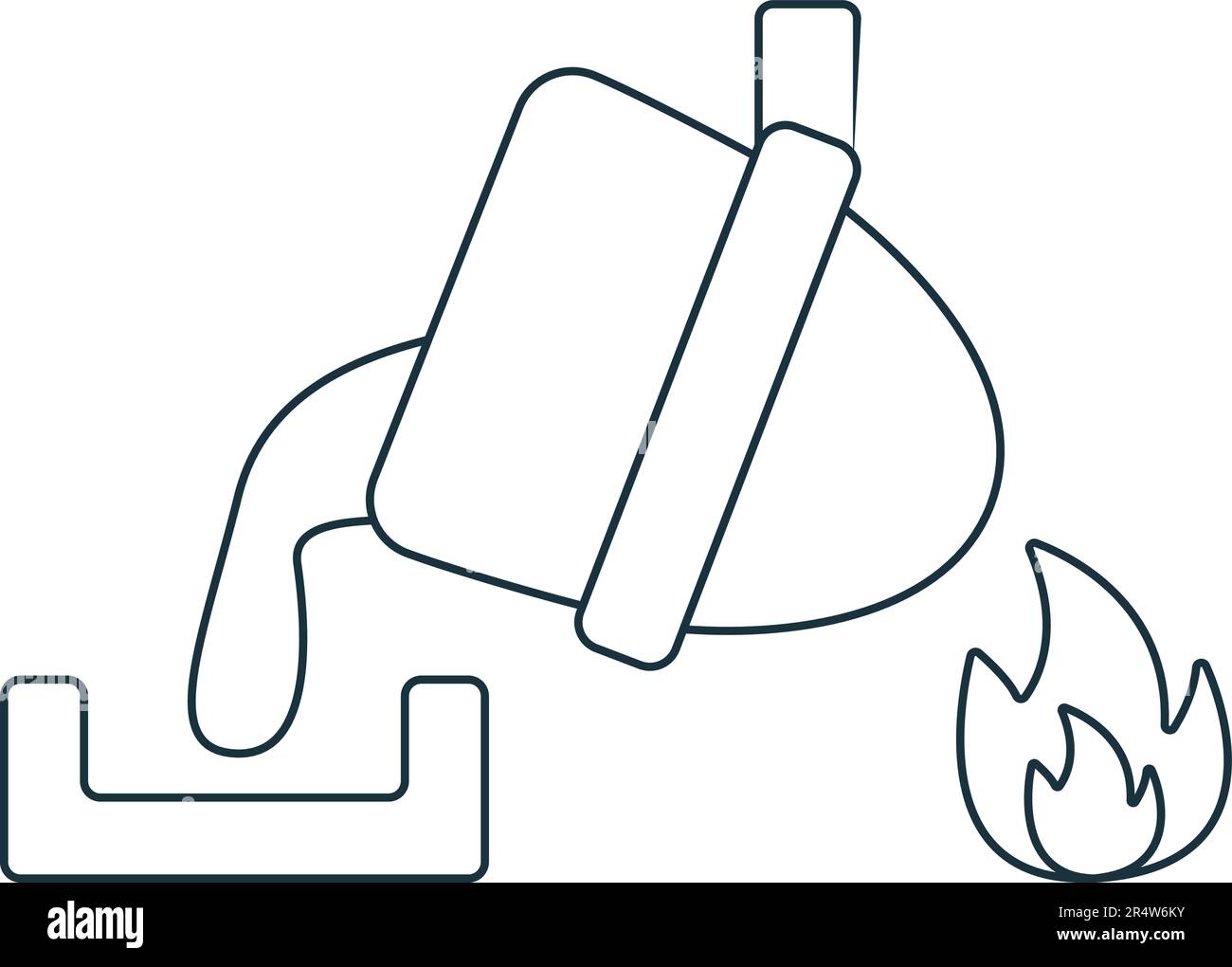 Metallurgical icon. Monochrome simple sign from engineering collection ...