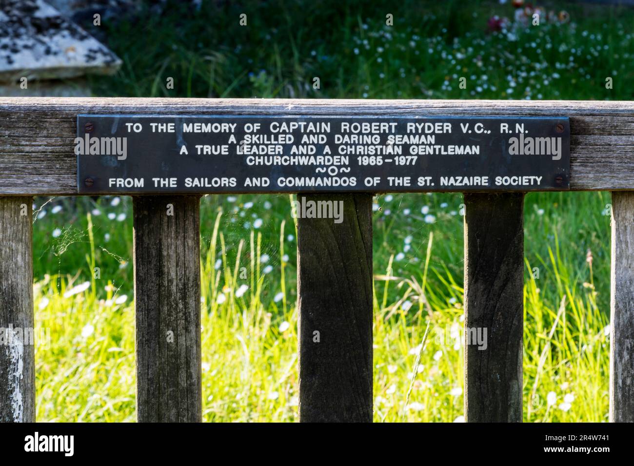 A seat in Wolferton churchyard dedicated to the memory of Capt Robert ...