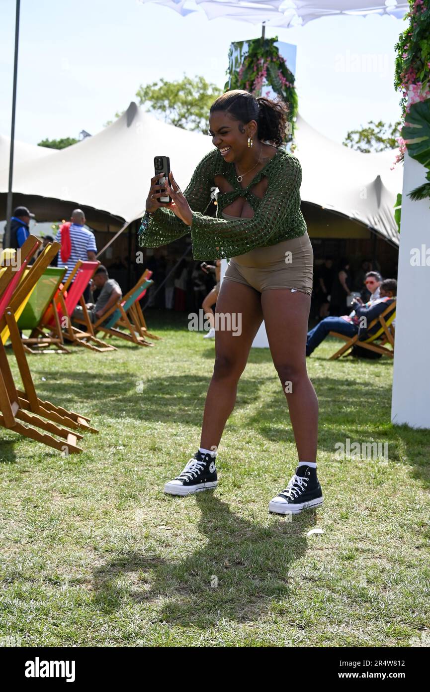 London, UK. 29th May, 2023. Revellers attends the City Splash Festival ...