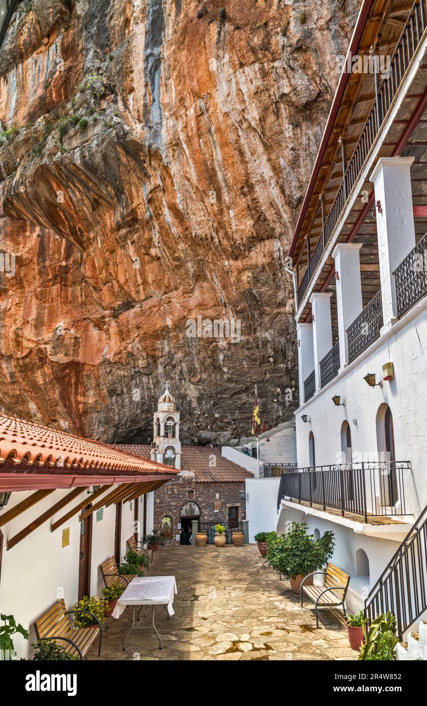 Nuns cells and guesthouses, chapel at Elonas Monastery, female ...