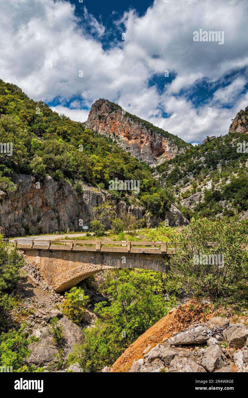 Giofyri tis Helonas, bridge in Agiorgitiko River canyon, near Elonas ...