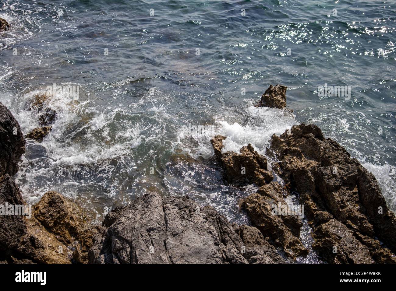 Jagged rocks of Adriatic sea Stock Photo - Alamy