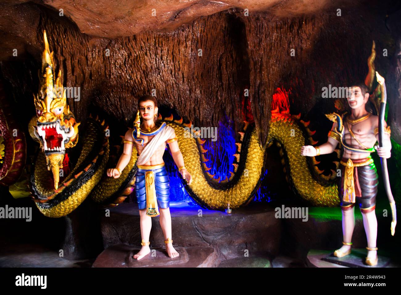 Sculpture carving ancient naga or antique naka statue for thai people ...