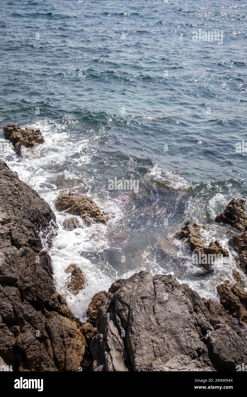 Jagged rocks of Adriatic sea Stock Photo - Alamy