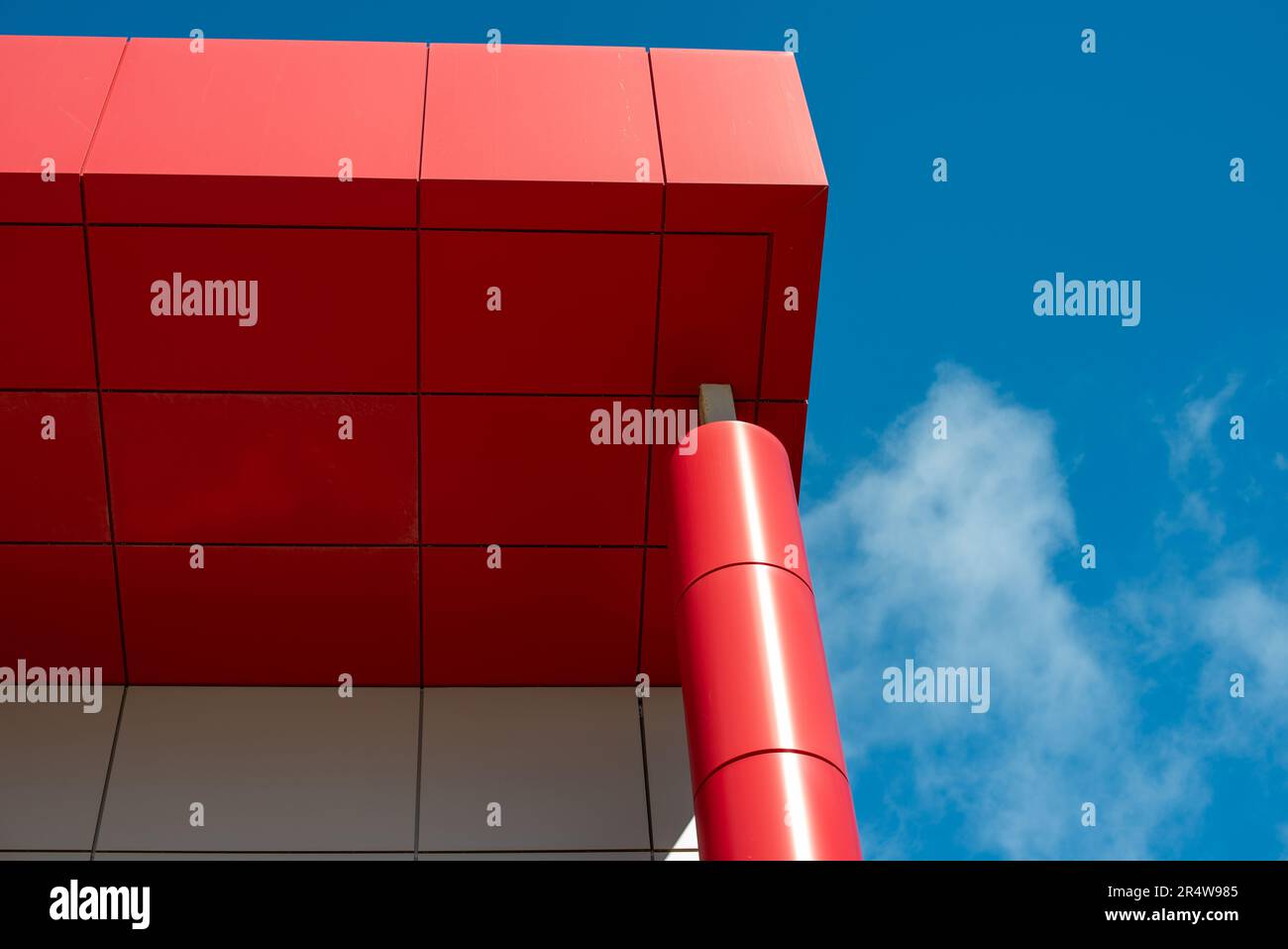 The exterior wall of a contemporary commercial style building with ...