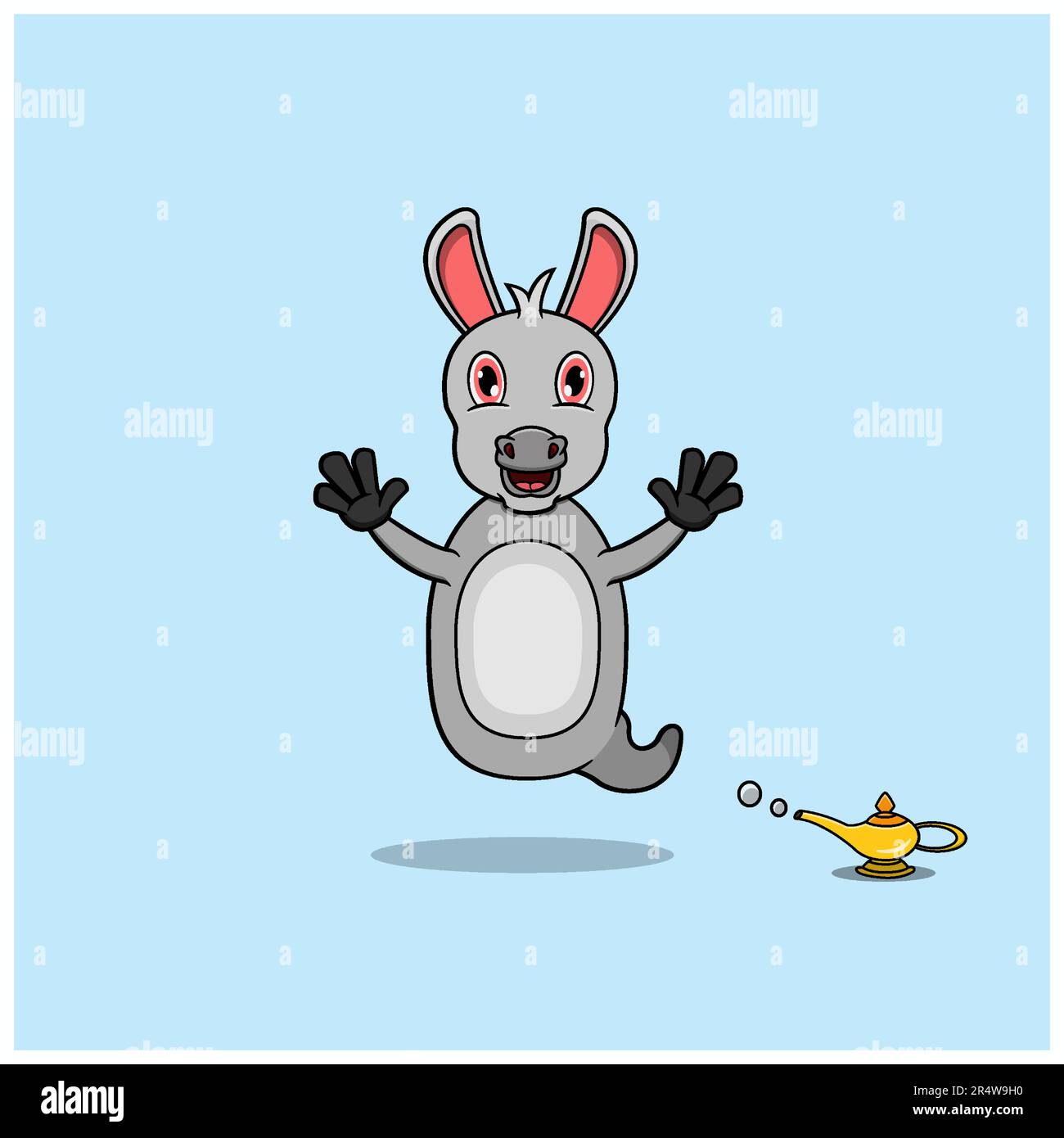 Cute and Funny Animals With Donkey. Genie Character. Perfect For Mascot ...