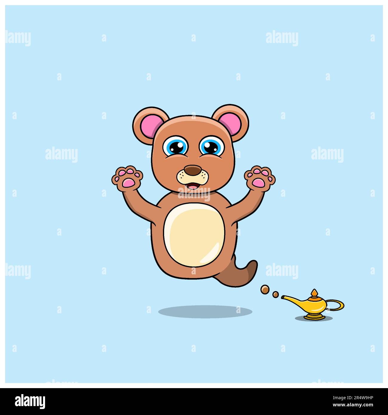 Cute and Funny Animals With Bear. Genie Character. Perfect For Mascot ...