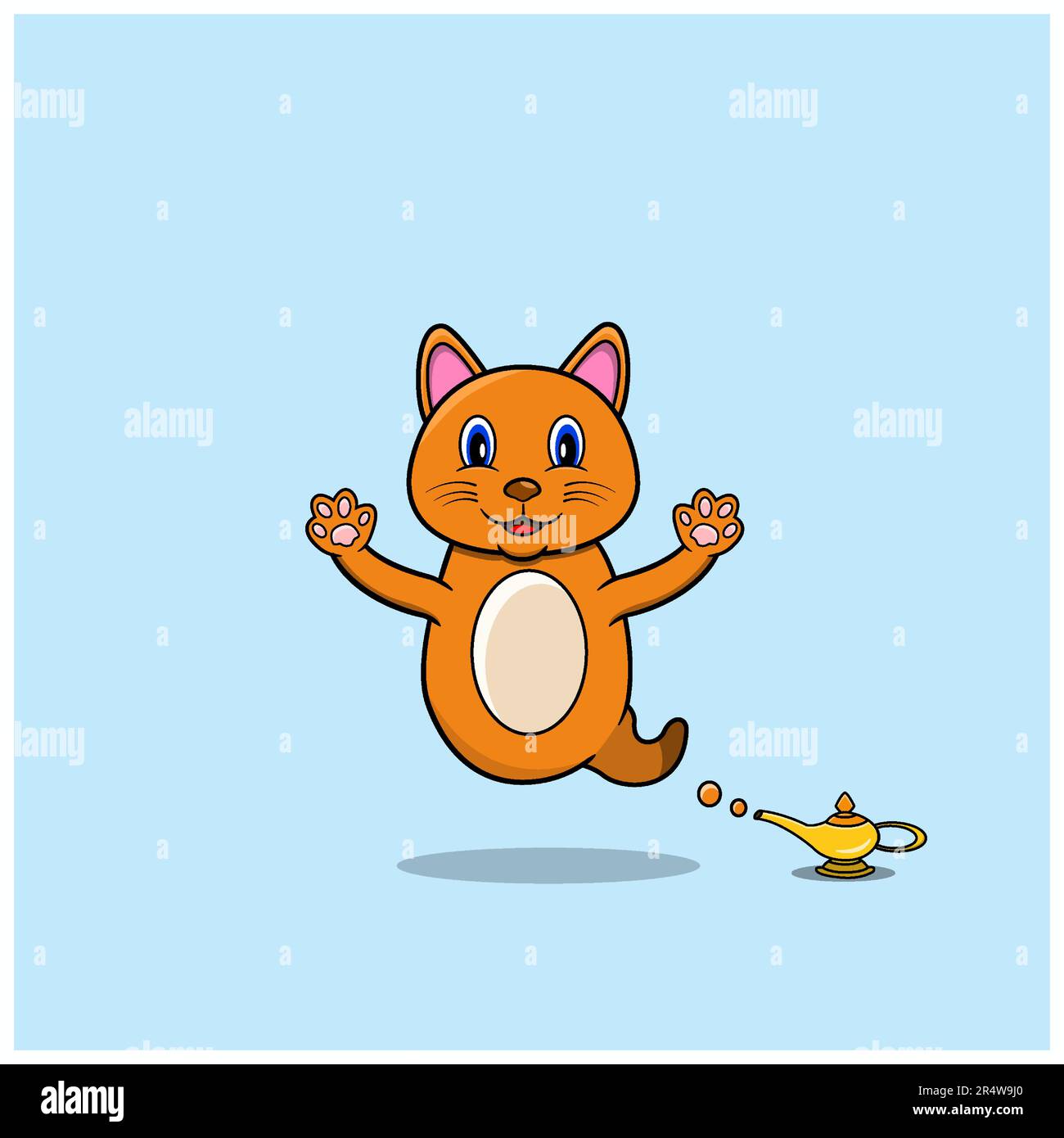 Cute and Funny Animals With Cat. Genie Character. Perfect For Mascot ...