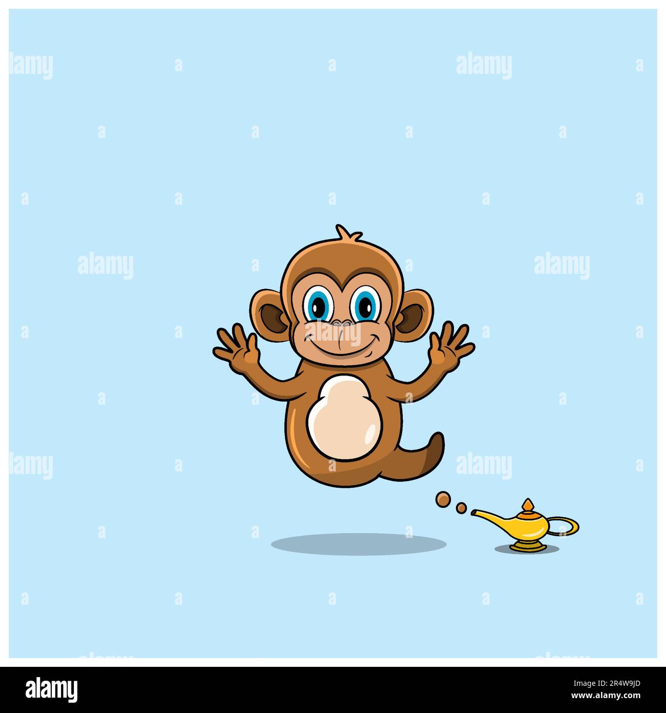Cute and Funny Animals With Monkey. Genie Character. Perfect For Mascot ...