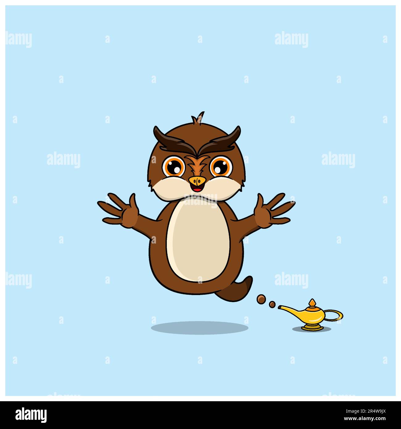 Cute and Funny Animals With Owl. Genie Character. Perfect For Mascot ...