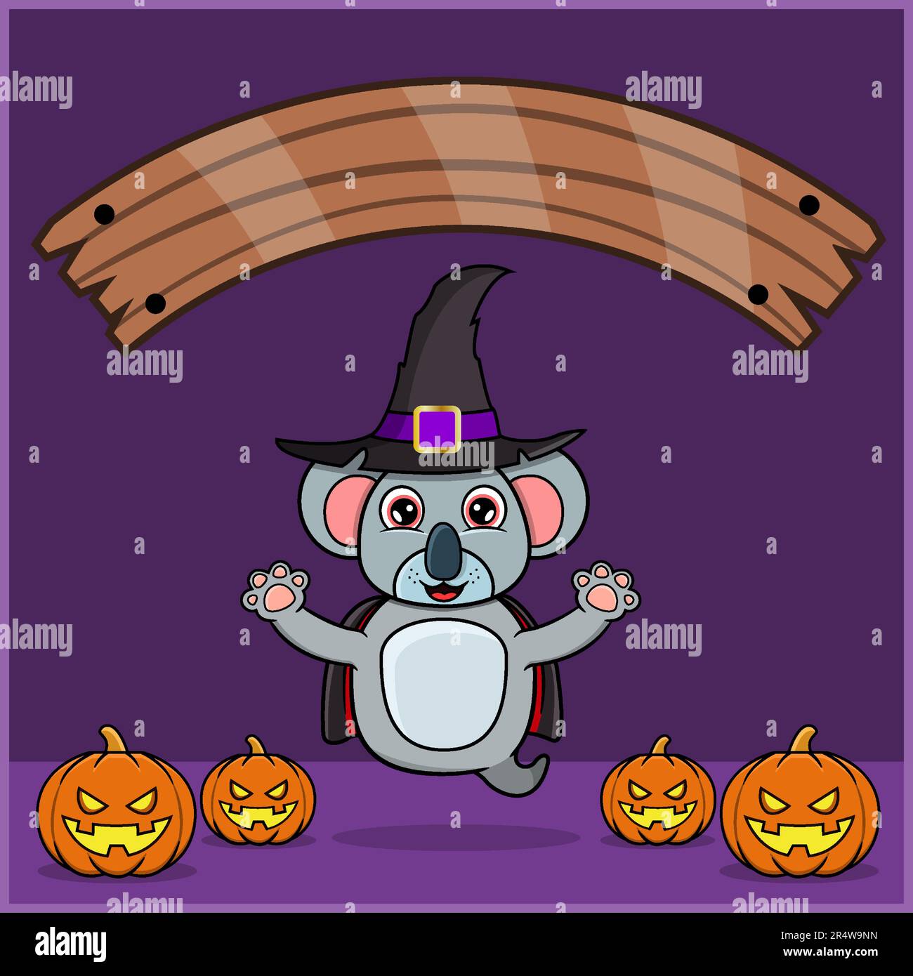 Cute Koala Animal wearing Vampire Halloween Custome, With Blank Space ...