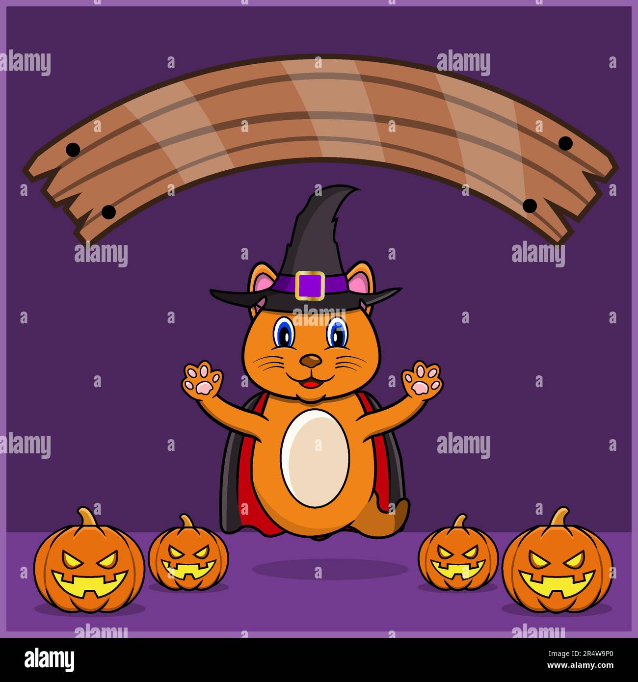 Cute Cat Animal wearing Vampire Halloween Custome, With Blank Space ...
