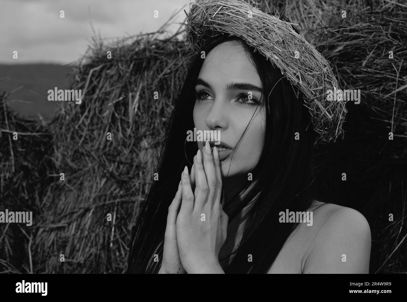 Portrait of beautiful young woman. Outdoor portrait of a cute girl in ...