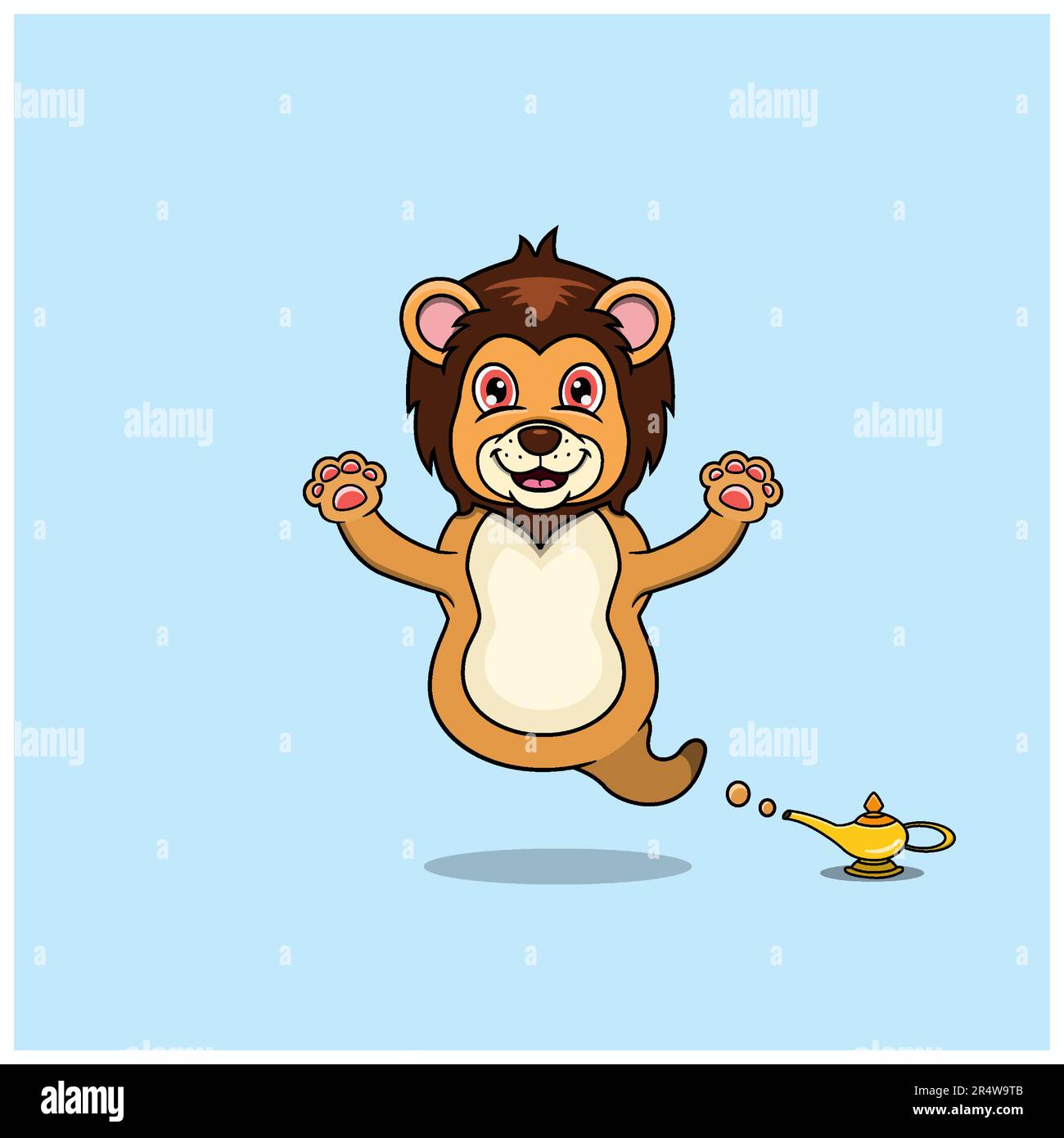 Cute and Funny Animals With Lion. Genie Character. Perfect For Mascot ...