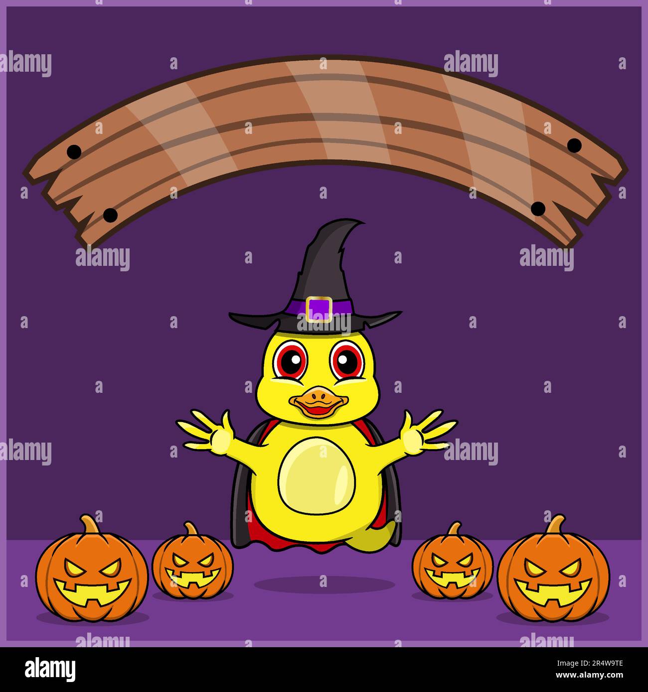 Cute Duck Animal wearing Vampire Halloween Custome, With Blank Space ...