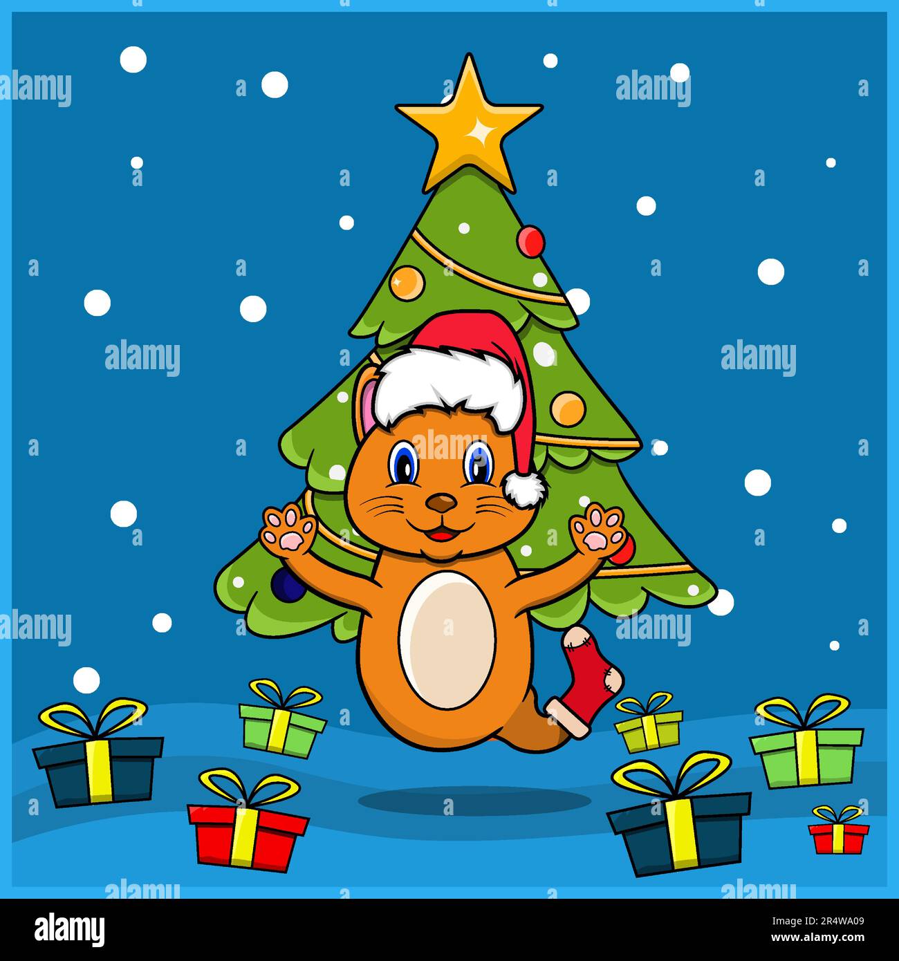 Cute cat wearing santa Stock Vector Images - Alamy