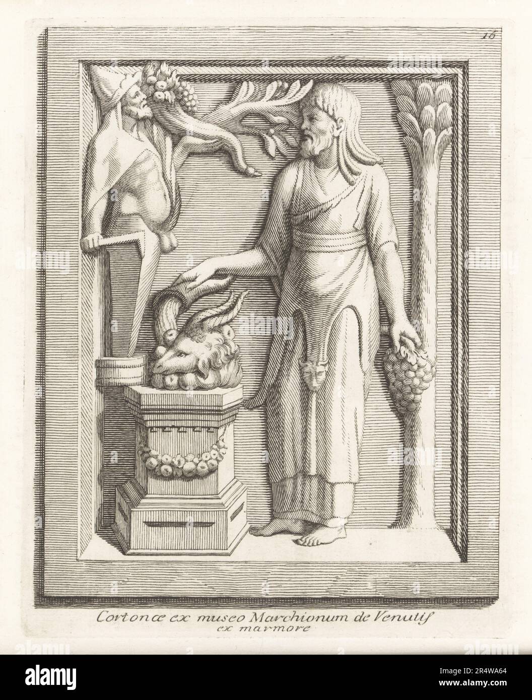 A priest making a sacrifice to the fertility god Priapus. In animal ...