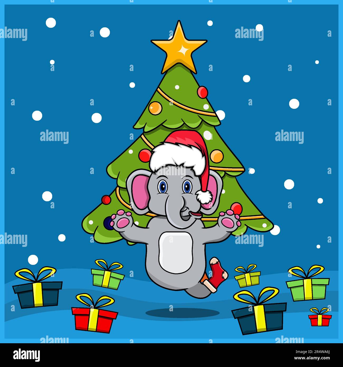 Elephant christmas tree Stock Vector Images - Alamy