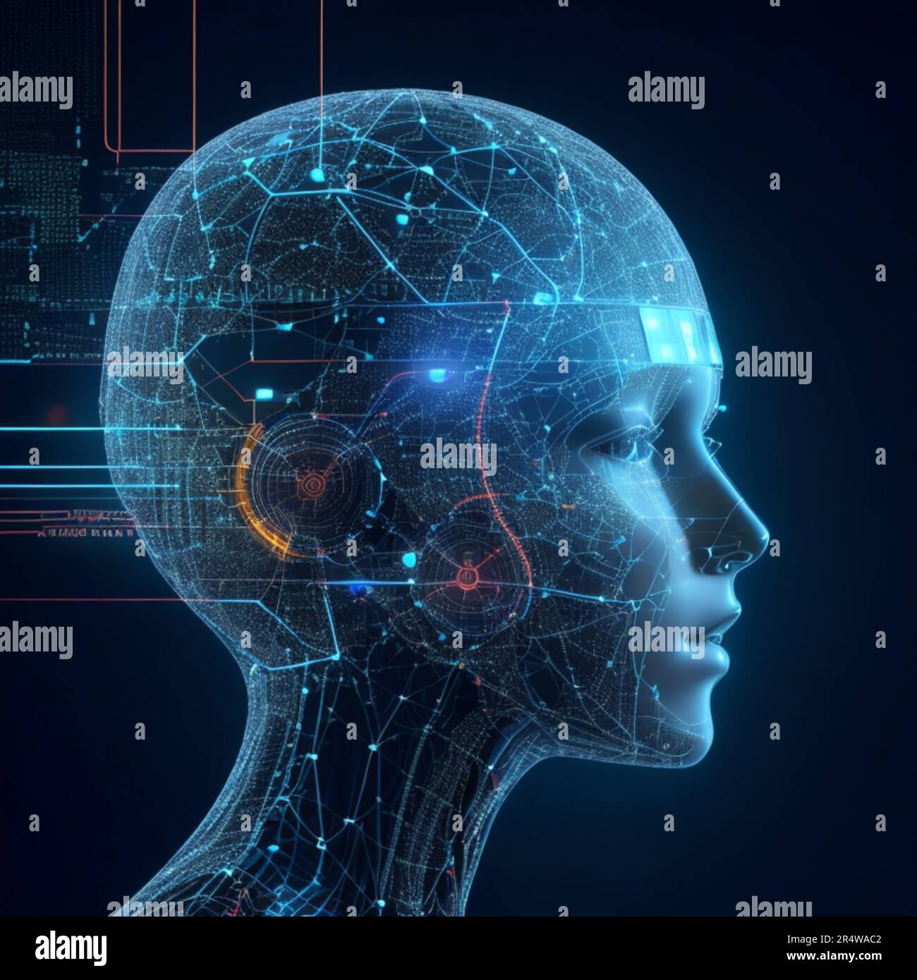 Ai artificial intelligence and data science, technology, machine learning, 3d rendering digital ...