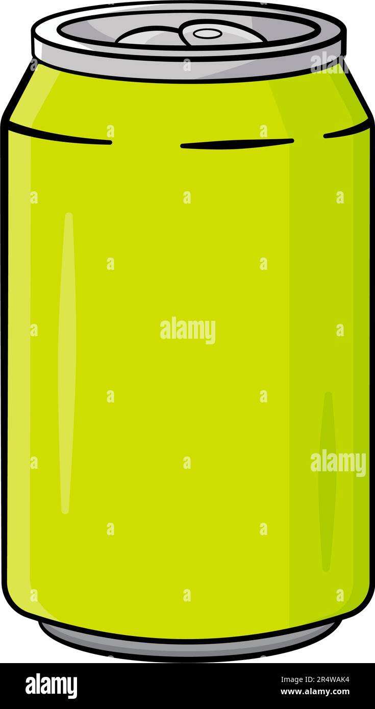 Green can. Cartoon. Vector illustration. Isolated on white background ...