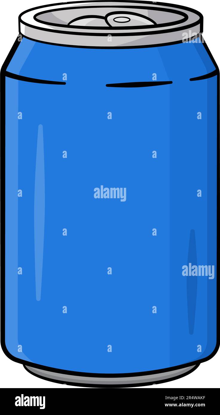 Blue can. Cartoon. Vector illustration. Isolated on white background ...