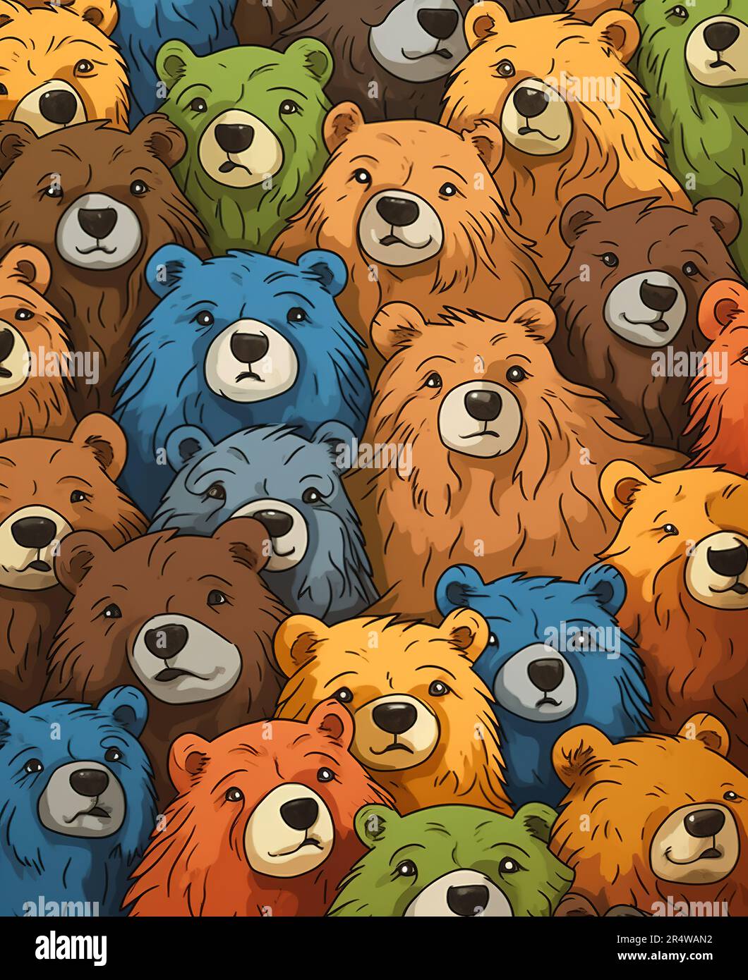 Wild Bears on Forest Background Poster Print Stock Photo - Alamy
